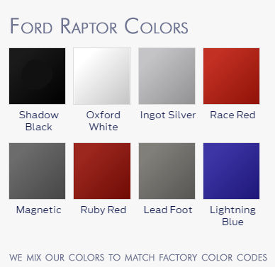 ford raptor color code